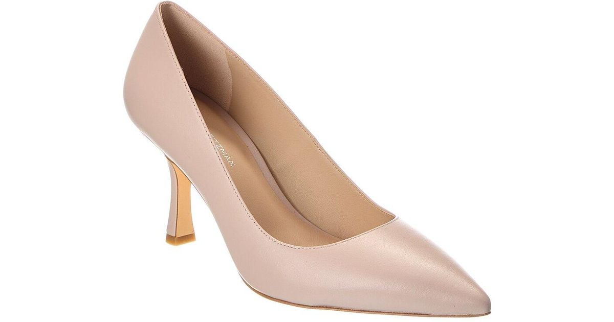 Stuart Weitzman Isla 75 Leather Pump in Natural | Lyst UK