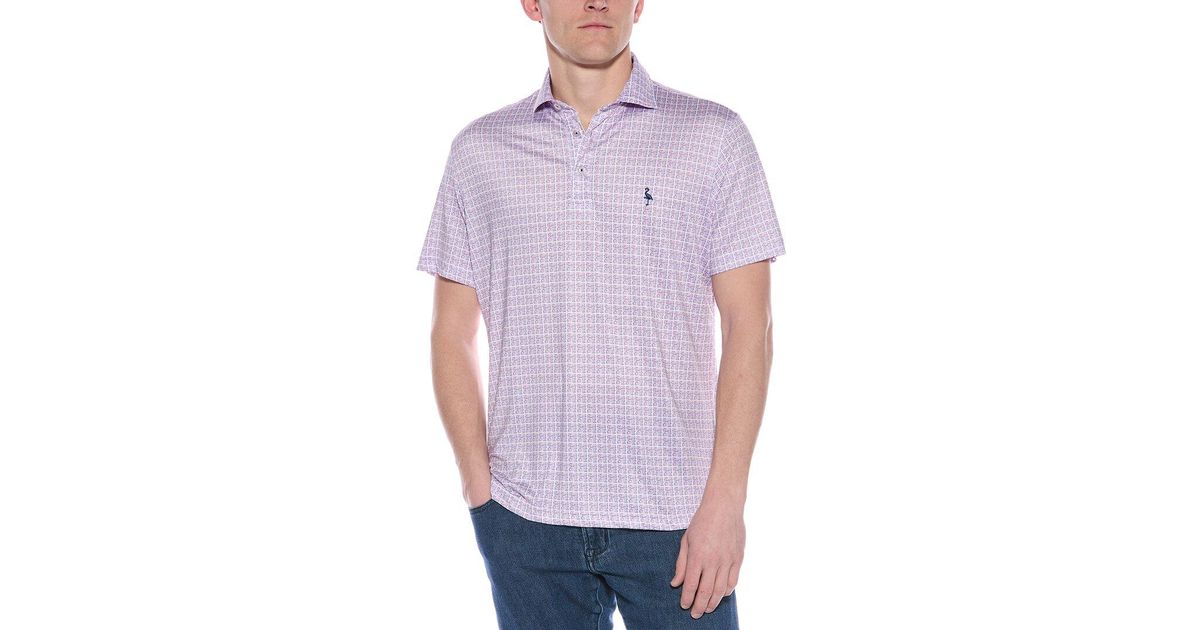 Tailorbyrd Triple Grid Performance Polo Shirt in Purple for Men | Lyst