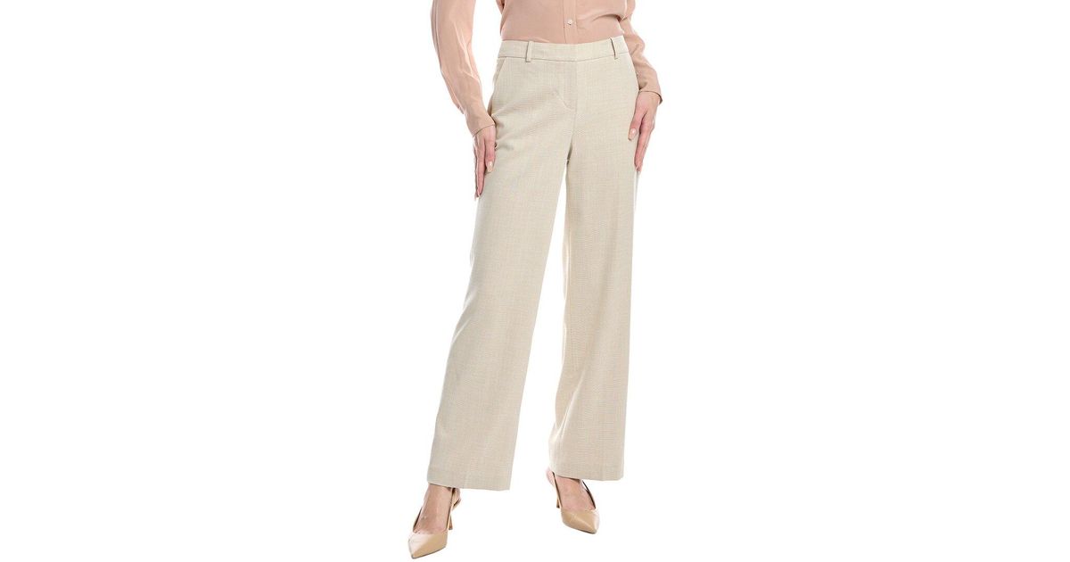 Anne Klein Fly Front Slash Pocket Trouser in Natural | Lyst
