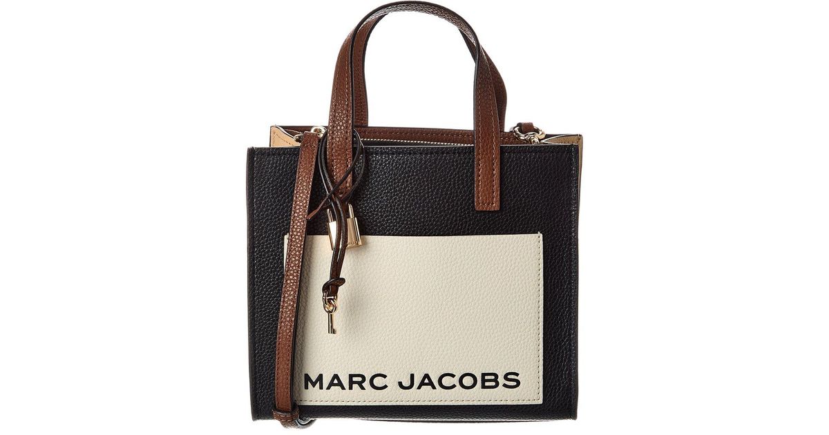 Marc Jacobs Grind Mini Leather Tote in Black | Lyst