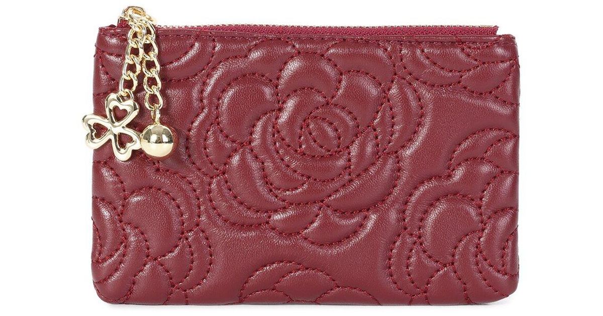 Tiffany & Fred Paris Quilted Leather Coin Purse in Purple | Lyst