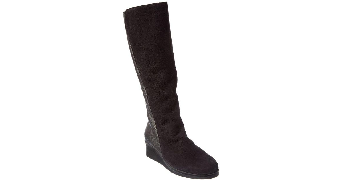Arche Abeska Leather Knee-High Boot in Black | Lyst
