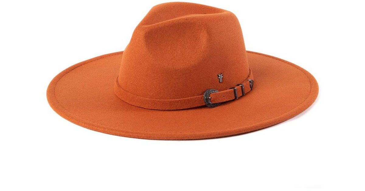 Frye Pinch Crown Fedora in Orange | Lyst UK