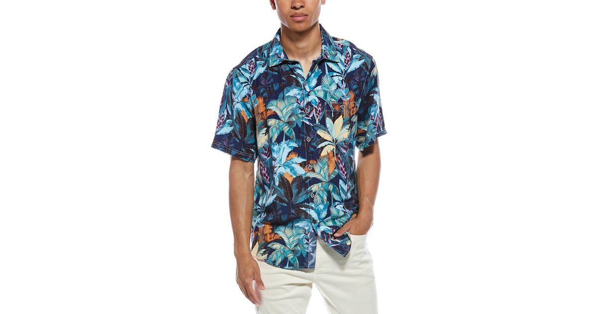 Tommy Bahama Sand Fuego Palms Linen-Blend Shirt in Blue for Men | Lyst UK