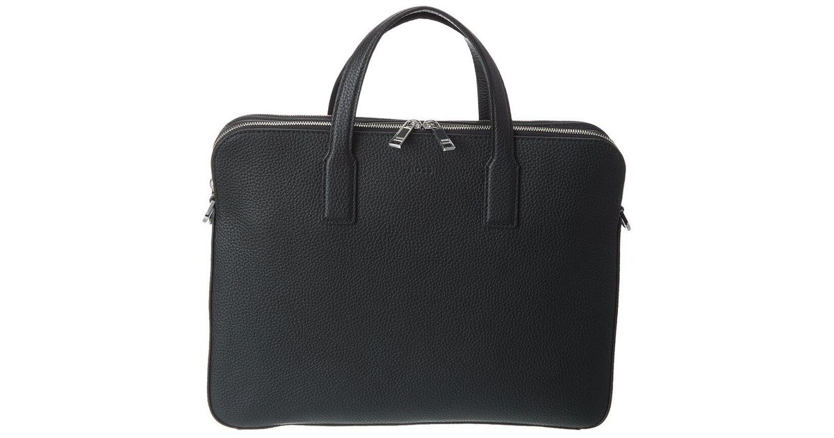 BOSS Crosstown Leather Document Case in Black for Men | Lyst