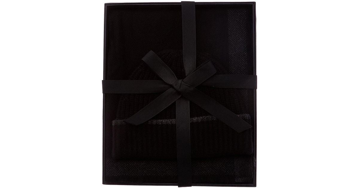 Vince 2Pc Shaker Stitch Wool & Cashmere-Blend Hat & Scarf Set in Black ...