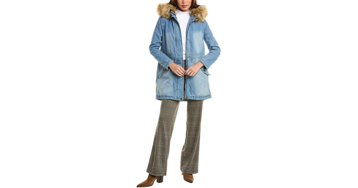 Urban Republic Denim Hooded Heavyweight Anorak Jacket in Blue | Lyst