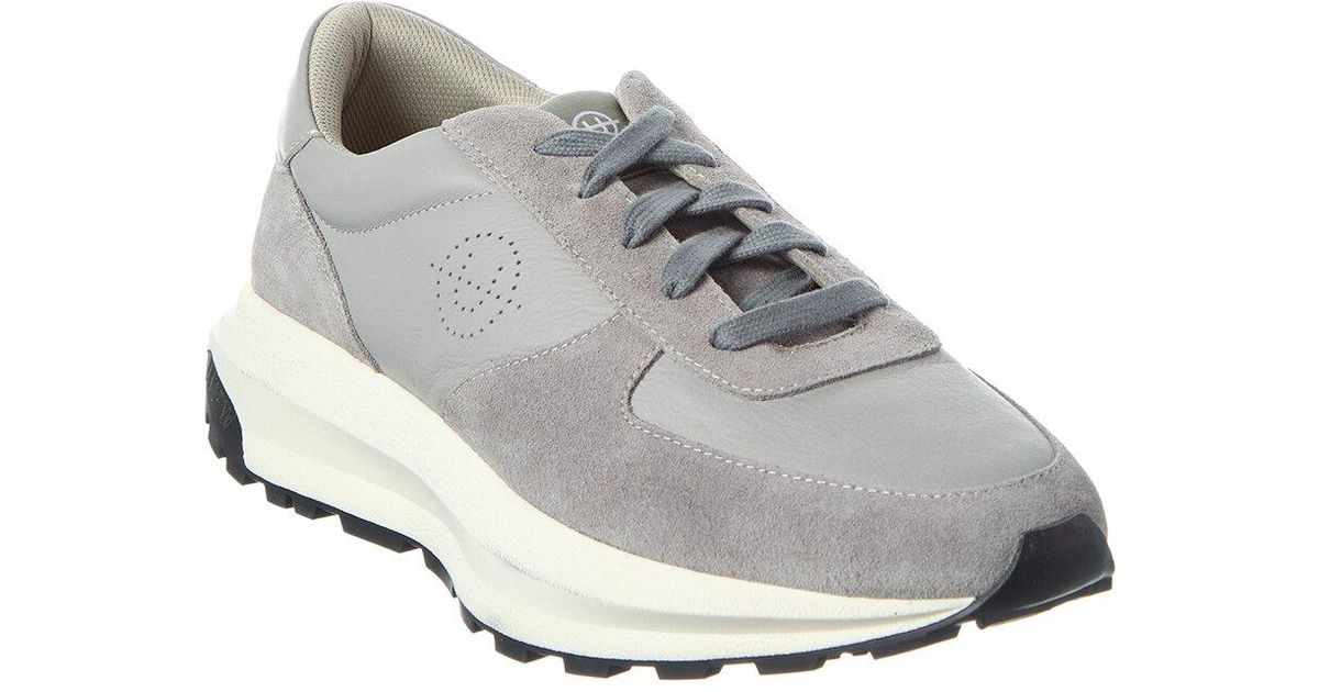 Reiss Unseen Footwear Trinity Stamp Leather & Suede Sneaker in Grey for ...