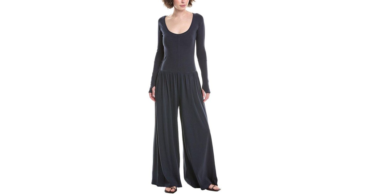 Free People Movement Hot Shot Wide Leg Jumpsuit in Blue | Lyst