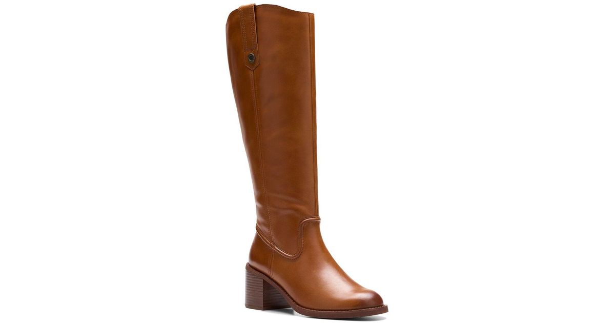 Clarks Chamberly Up Leather Knee-High Boot in Brown | Lyst UK