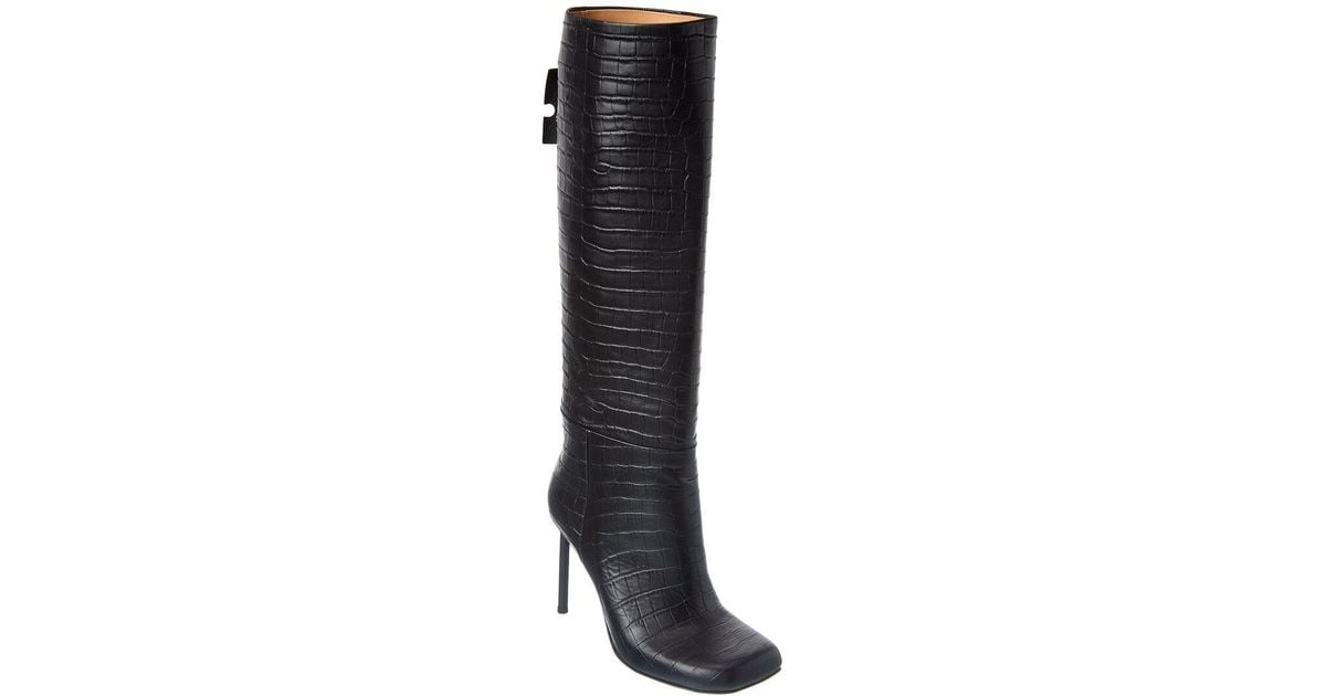 Off-White c/o Virgil Abloh Off- High Allen Croc-Embossed Leather Knee ...