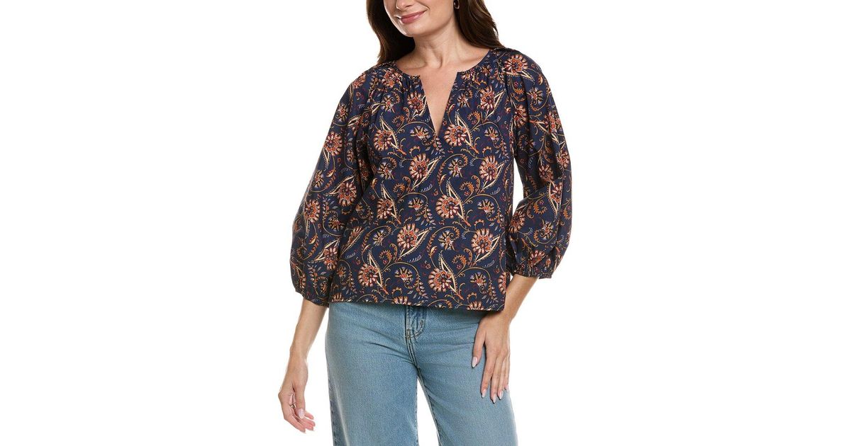 FLORA BEA NYC Marita Blouse in Blue | Lyst UK