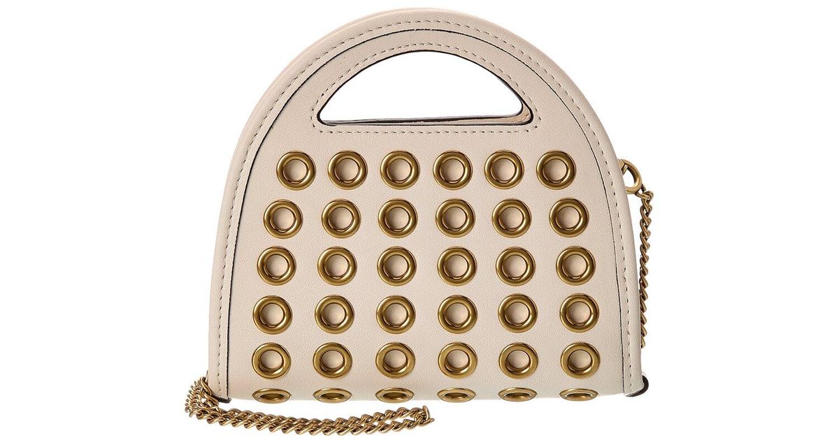 COACH Grommets Top Handle Leather Card Case in Metallic | Lyst