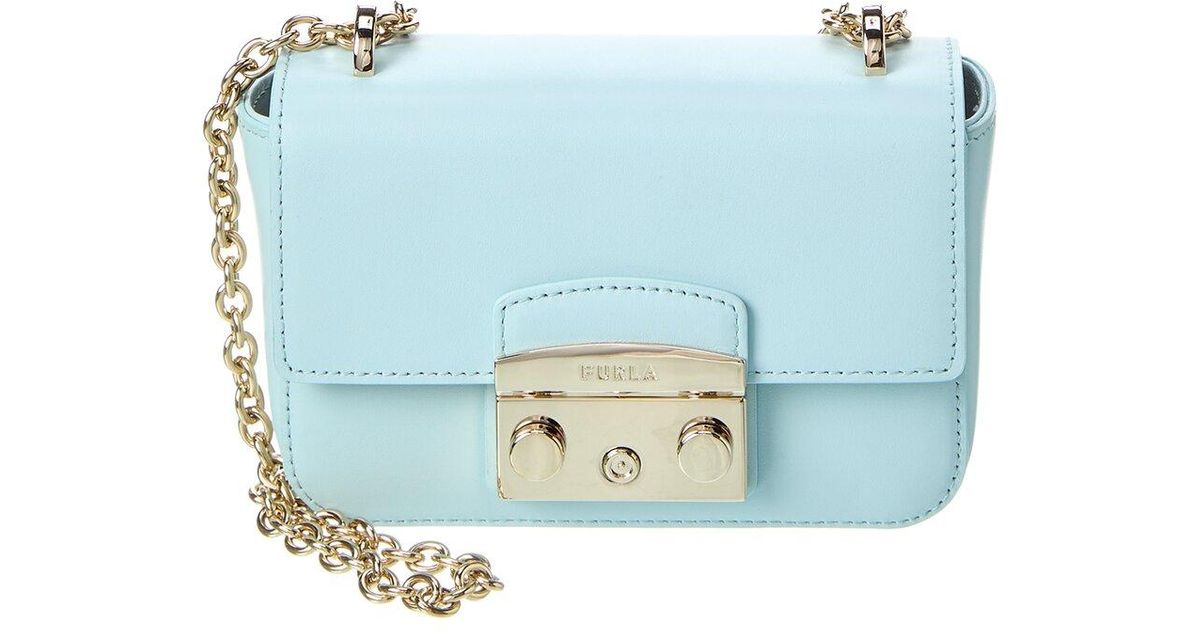 Furla Metropolis Mini Leather Crossbody in Blue | Lyst