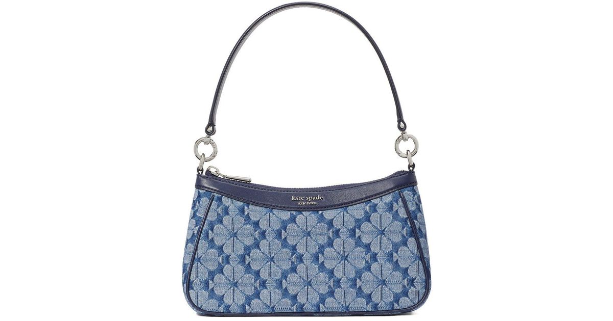 Kate Spade Spade Flower Jacquard Denim Convertible Shoulder Bag in Blue ...