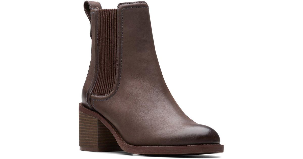 Clarks Chamberly Top Leather Chelsea Boot in Brown | Lyst UK
