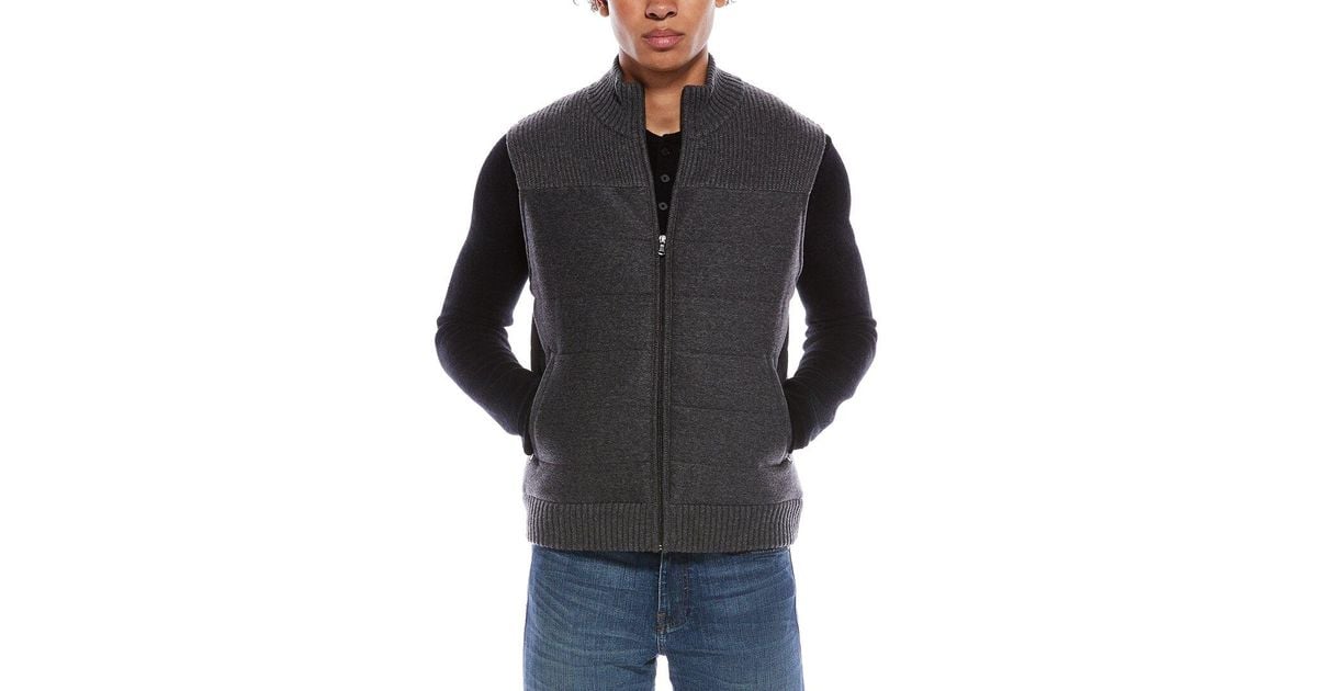 Amicale Cashmere Channel Quilted Wool & Cashmere-Blend Sweater Vest in ...