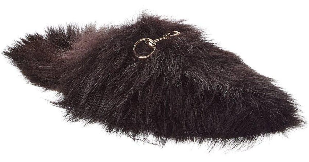 Gucci Wool Mule in Brown | Lyst