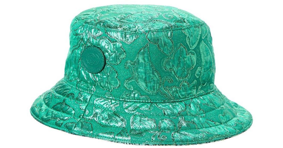 Gucci Gg Lame Jacquard Reversible Bucket Hat in Green | Lyst