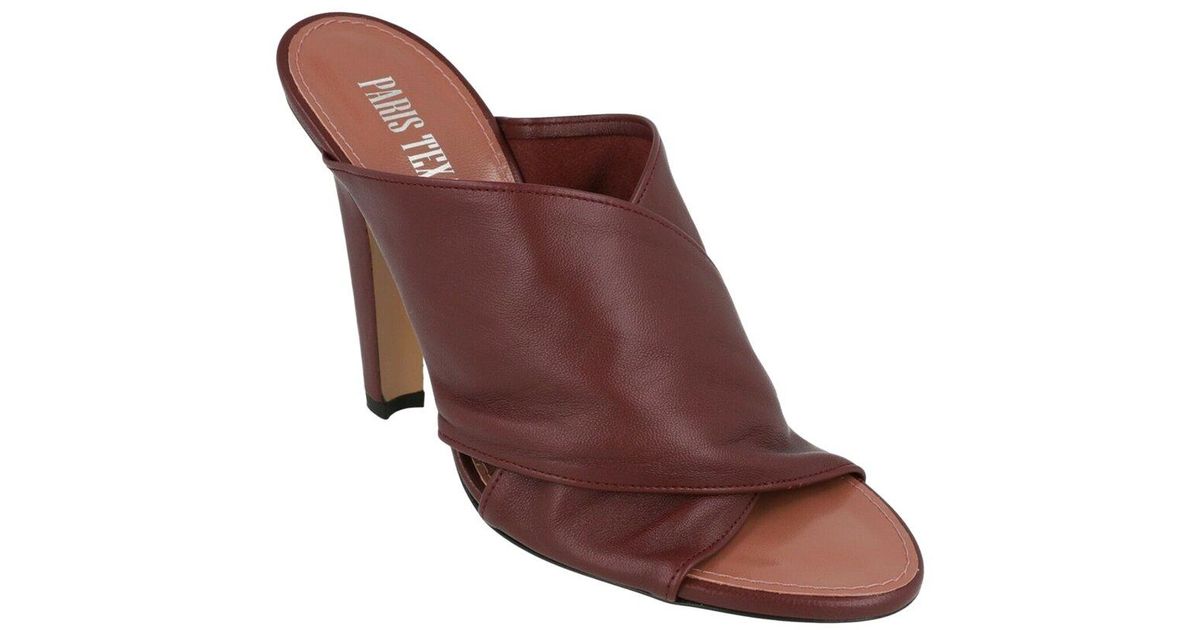 Paris Texas Maria Leather Mule in Red | Lyst UK
