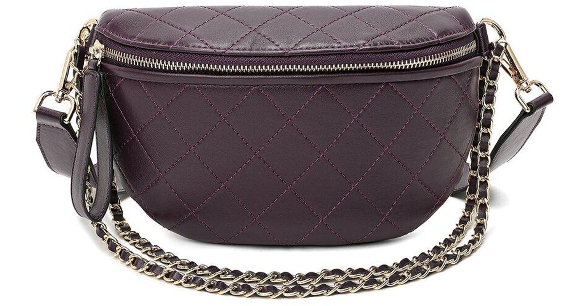 Tiffany & Fred Paris Quilted Leather Fanny Pack in Purple | Lyst