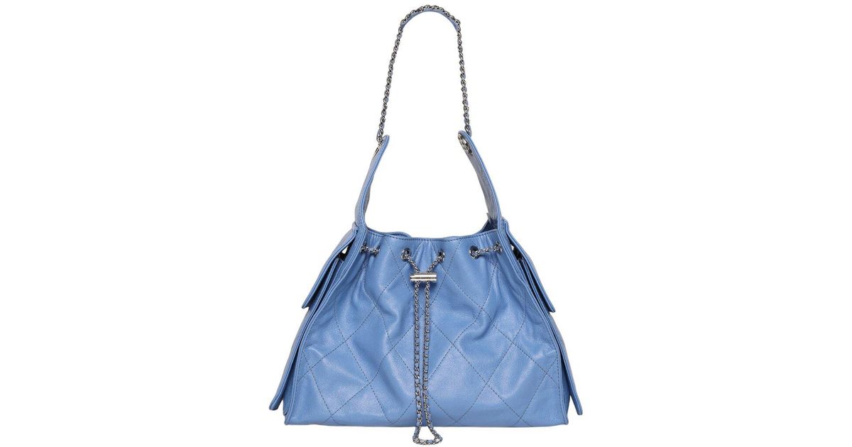 Walter Baker Valeria Quilted Leather Bucket Bag in Blue | Lyst
