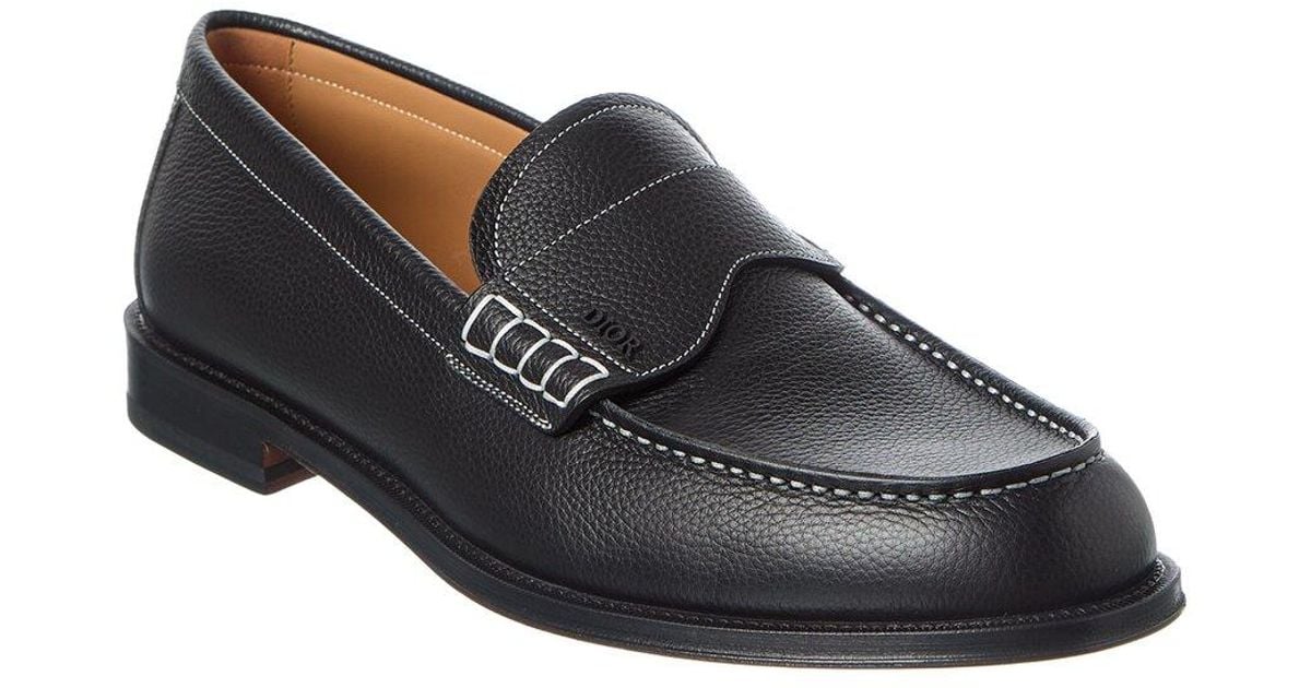 Dior Granville Leather Loafer in Black for Men | Lyst UK