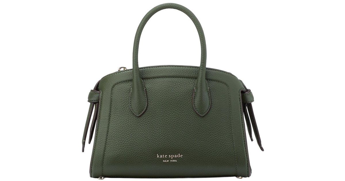 Kate Spade Knott Mini Zip-Top Leather Satchel in Green | Lyst