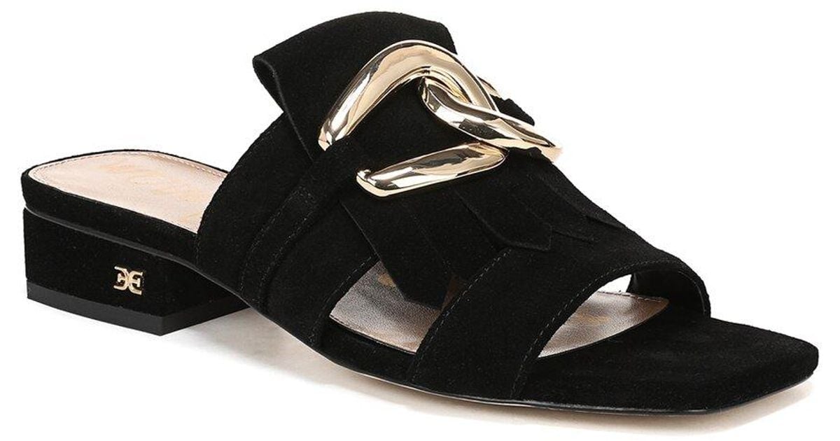 Sam Edelman Darby Leather Slide in Black | Lyst UK