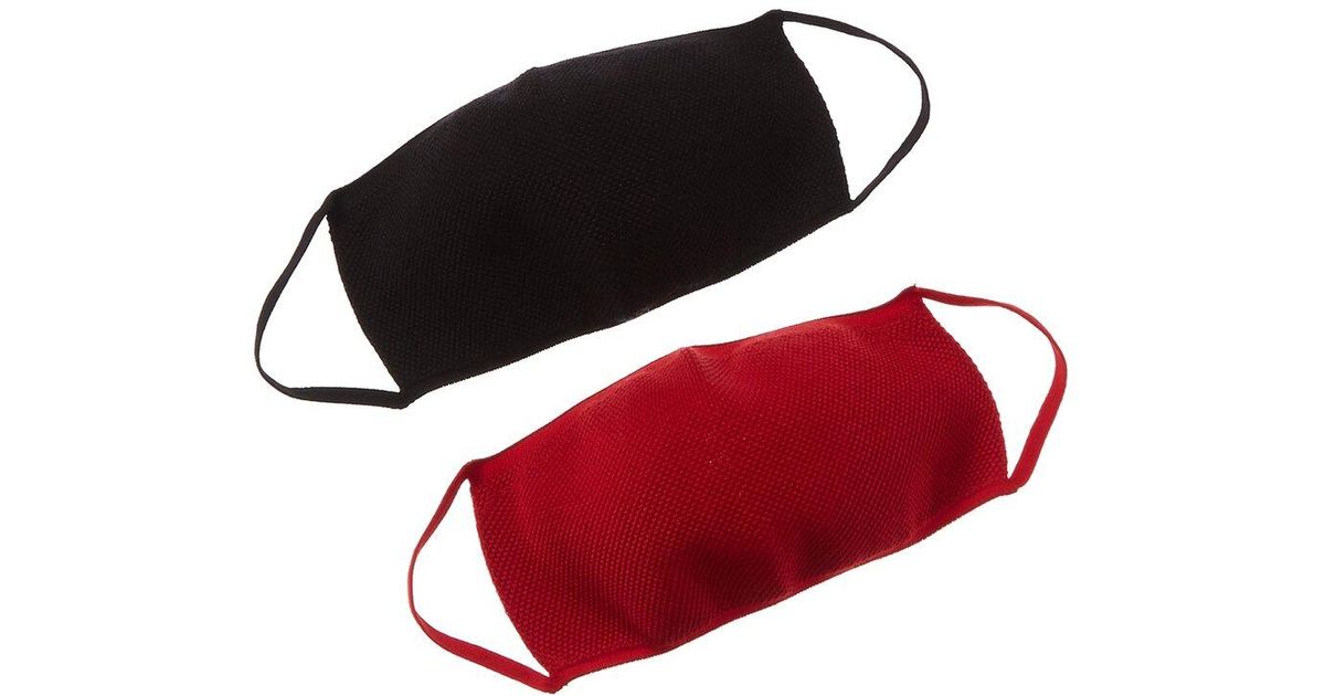 Hannah Rose Set Of 2 Cashmere-Blend Face Masks in Red | Lyst UK