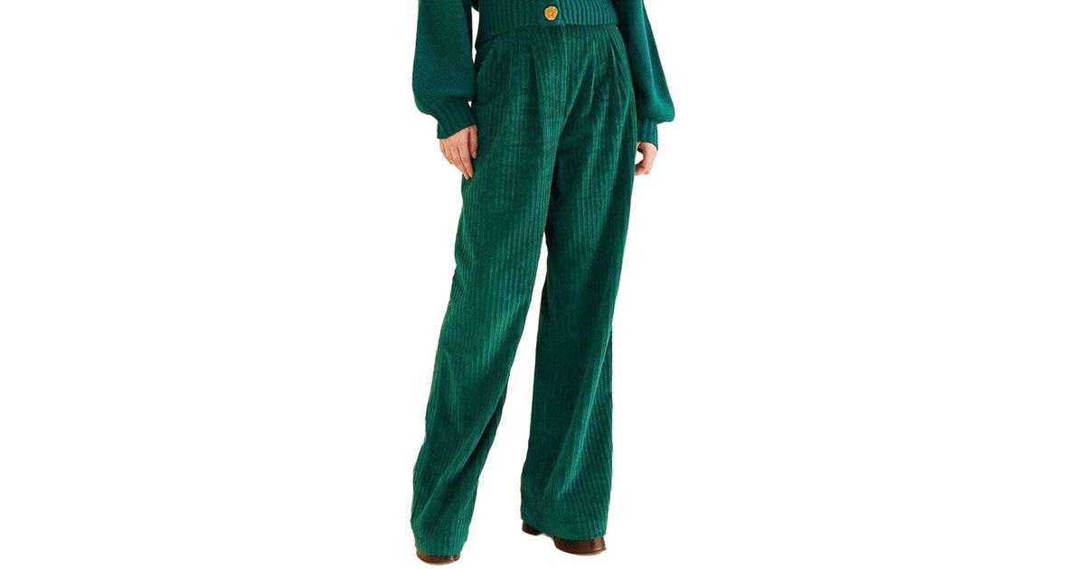 FARM Rio Emerald Corduroy Pants in Green | Lyst UK