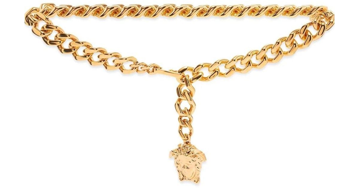 Versace La Medusa Oversized Chain Link Belt in Metallic | Lyst