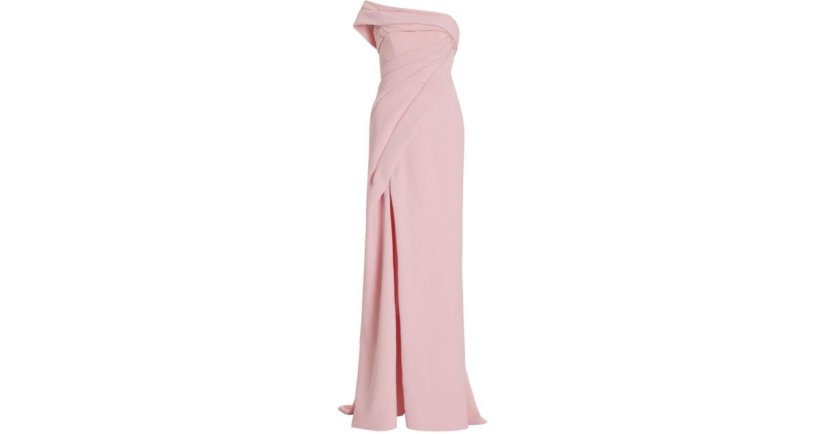 Marchesa Rosy Stretch Crepe Gown in Pink | Lyst UK