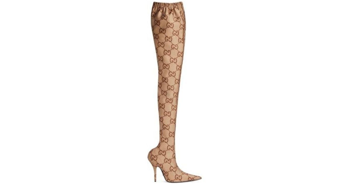 Gucci X Balenciaga The Hacker Project Knife Boots in Natural | Lyst UK