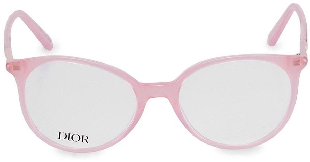 Dior Mini Cd 51mm Round Optical Eyeglasses in Shiny Pink (Pink) | Lyst