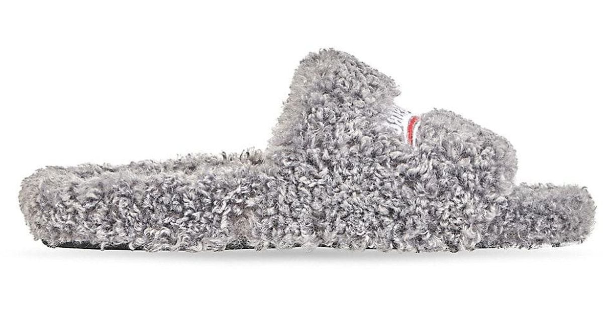 Balenciaga Furry Slide Sandal for Men | Lyst