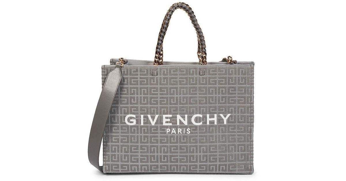Givenchy Cotton Monogram Jacquard Medium G-tote in Stone Grey (Gray) | Lyst
