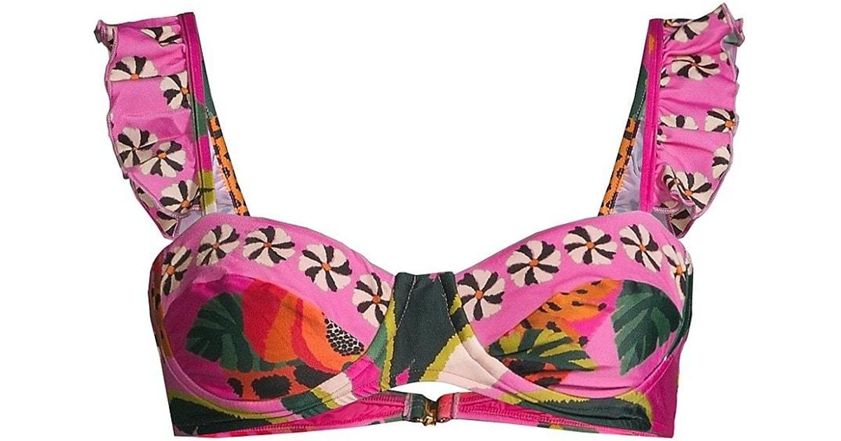 Farm Rio Leopard Forest Underwire Bikini Top In Pink Lyst