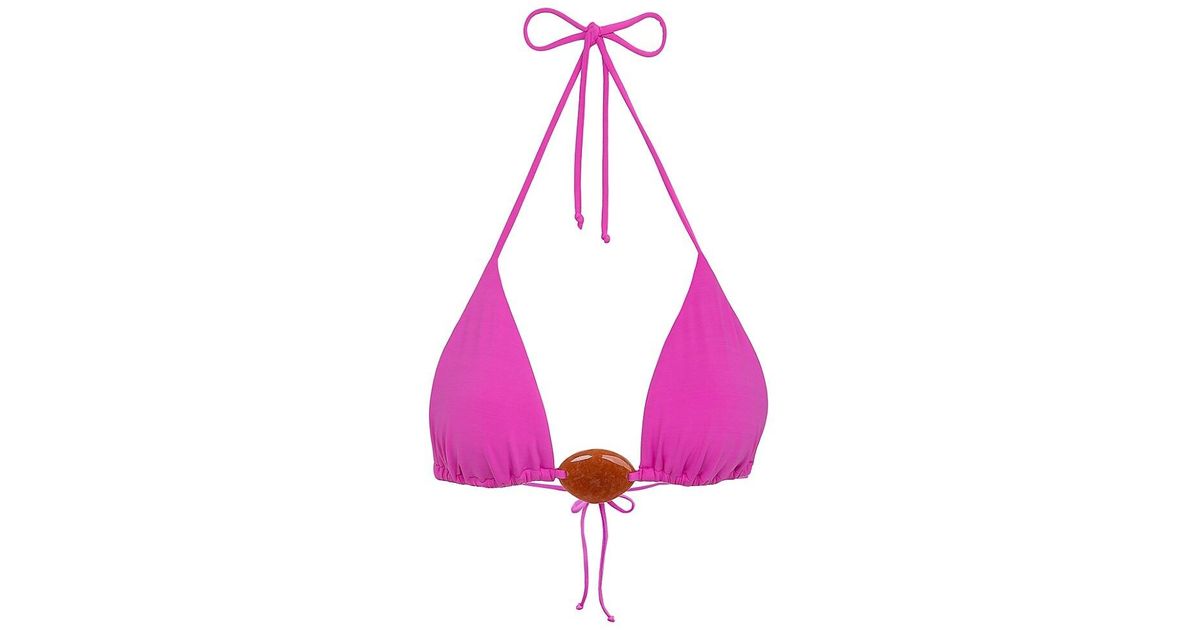 Vix Kim Stone Triangle Bikini Top In Pink Lyst
