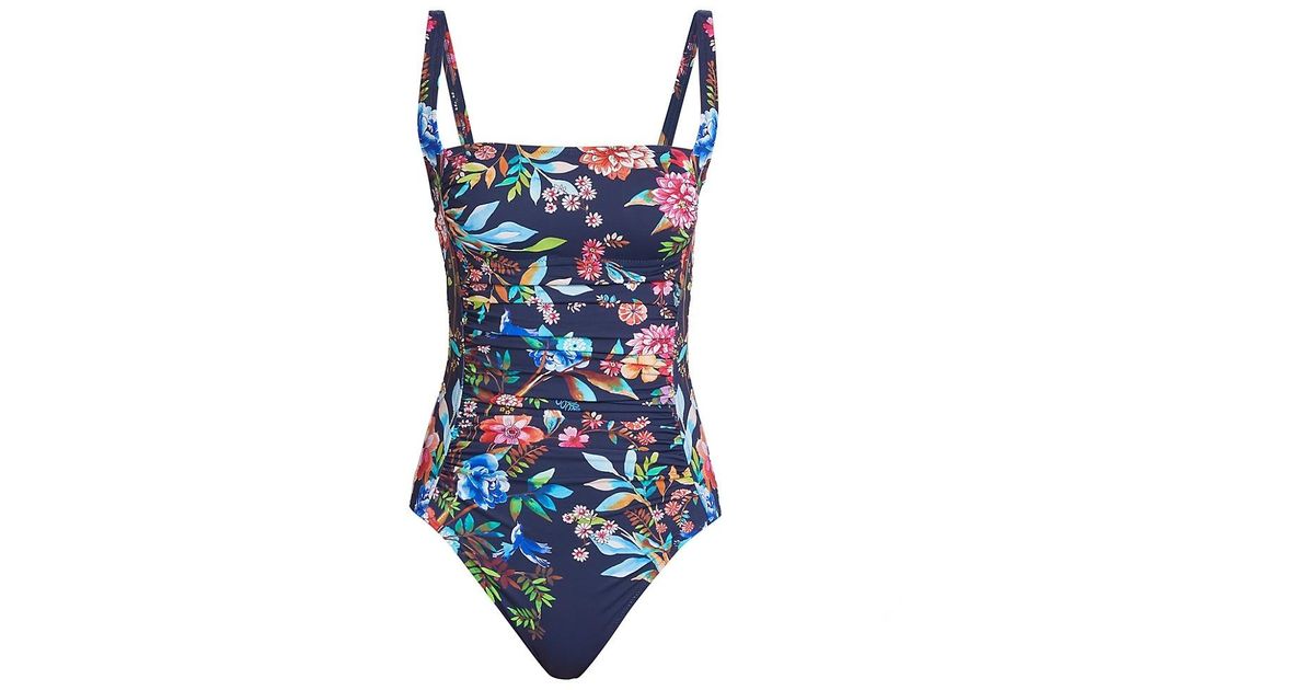 Johnny Was Ocean Dreamer Floral One Piece Swimsuit In Blue Lyst