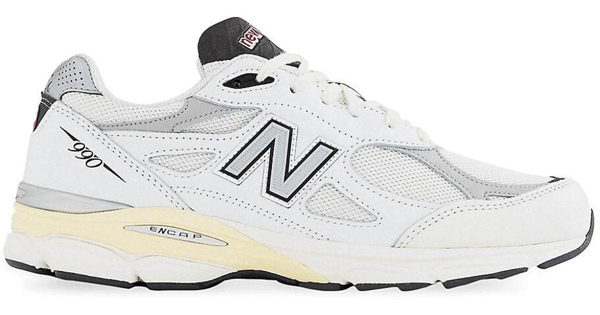 New Balance Suede 990 Running Sneakers in White for Men | Lyst