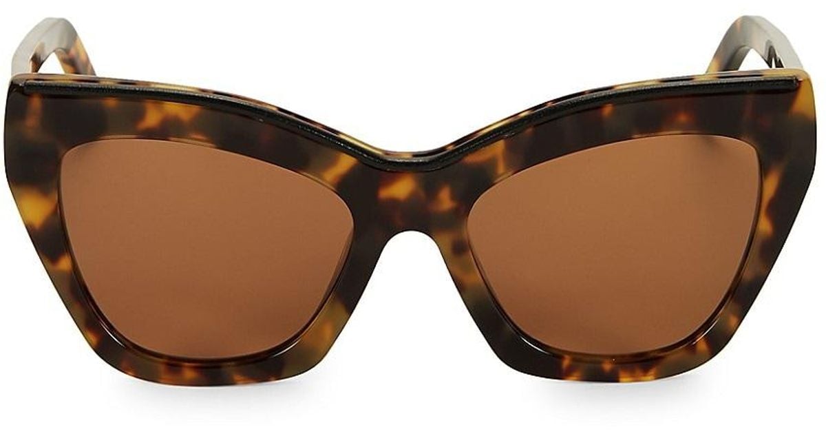 Loewe Leather Lw40014u Womens Cat Eye Sunglasses In Brown Lyst
