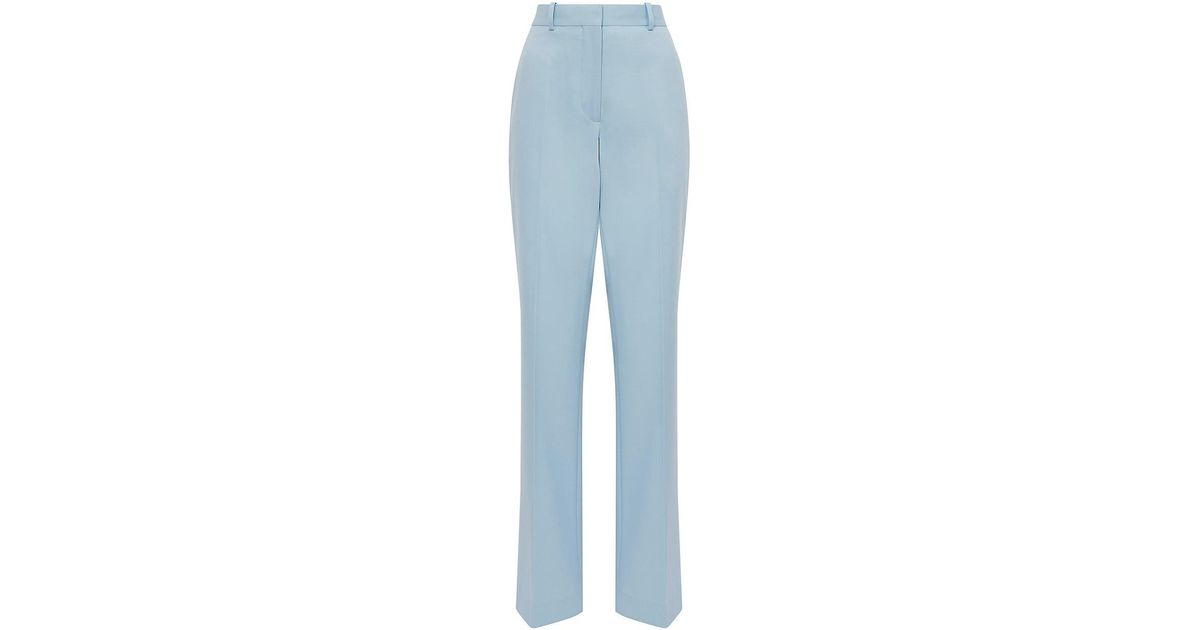 Reiss Clara Wool-blend Straight-leg Pants in Blue | Lyst Reiss Clara Wool-blend Straight-leg Pants in Blue | Lyst