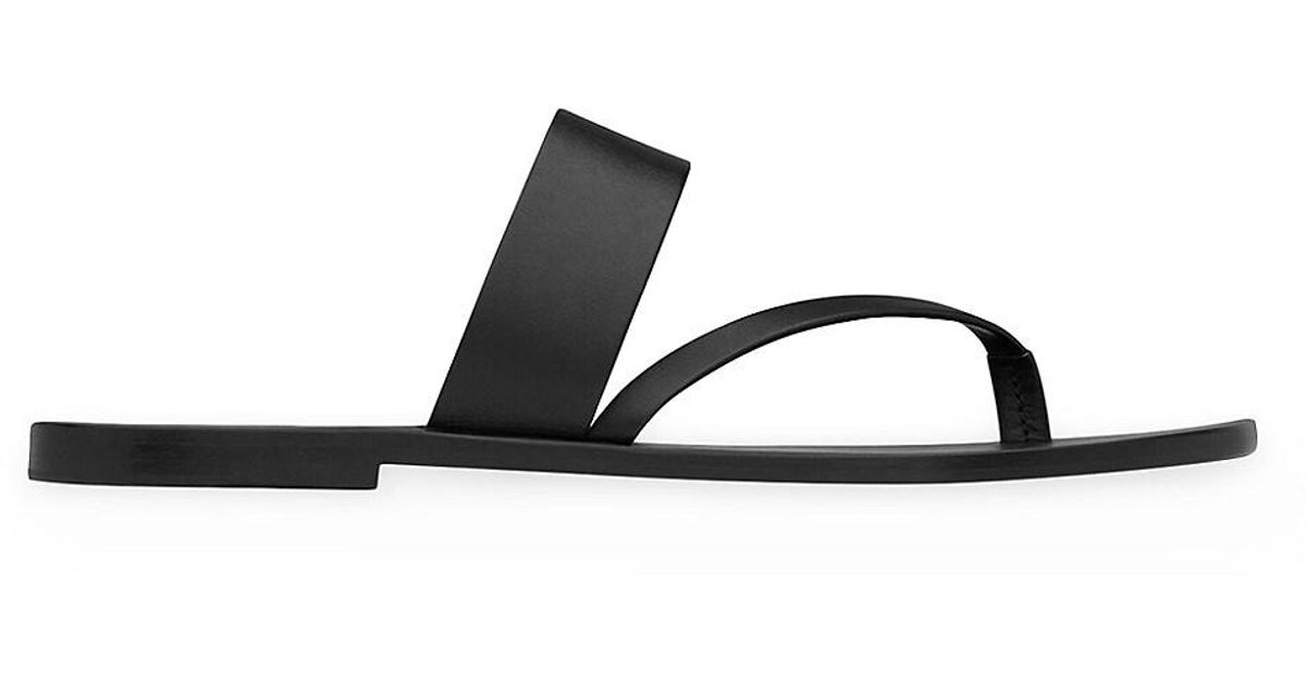 Saint Laurent Milo Slides In Smooth Leather in Black for Men | Lyst