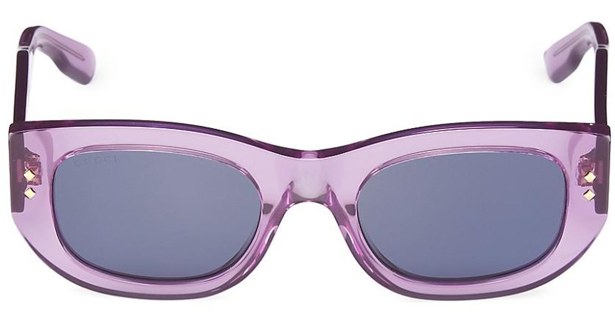 Gucci Synthetic Nouvelle Vague 51mm Rectangular Sunglasses In Violet Blue Lyst