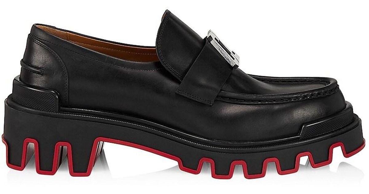 Christian Louboutin Cl Moc Dune Uomo Platform Loafers in Black for Men ...