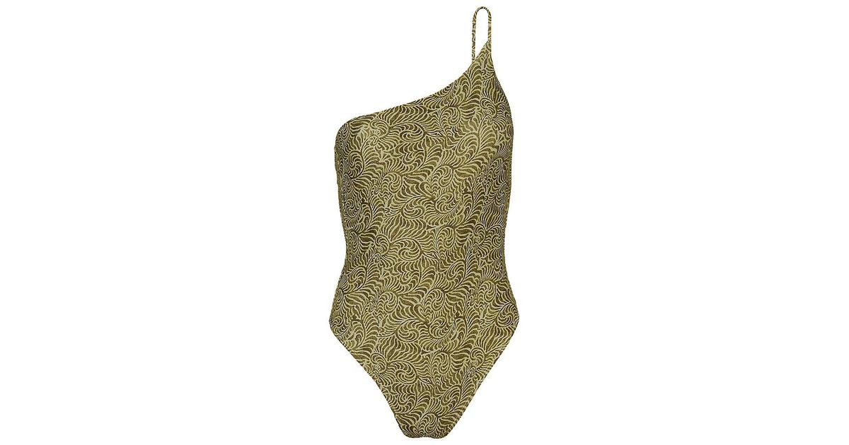 Vix Ortiz Asymmetric One Piece Swimsuit In Green Lyst
