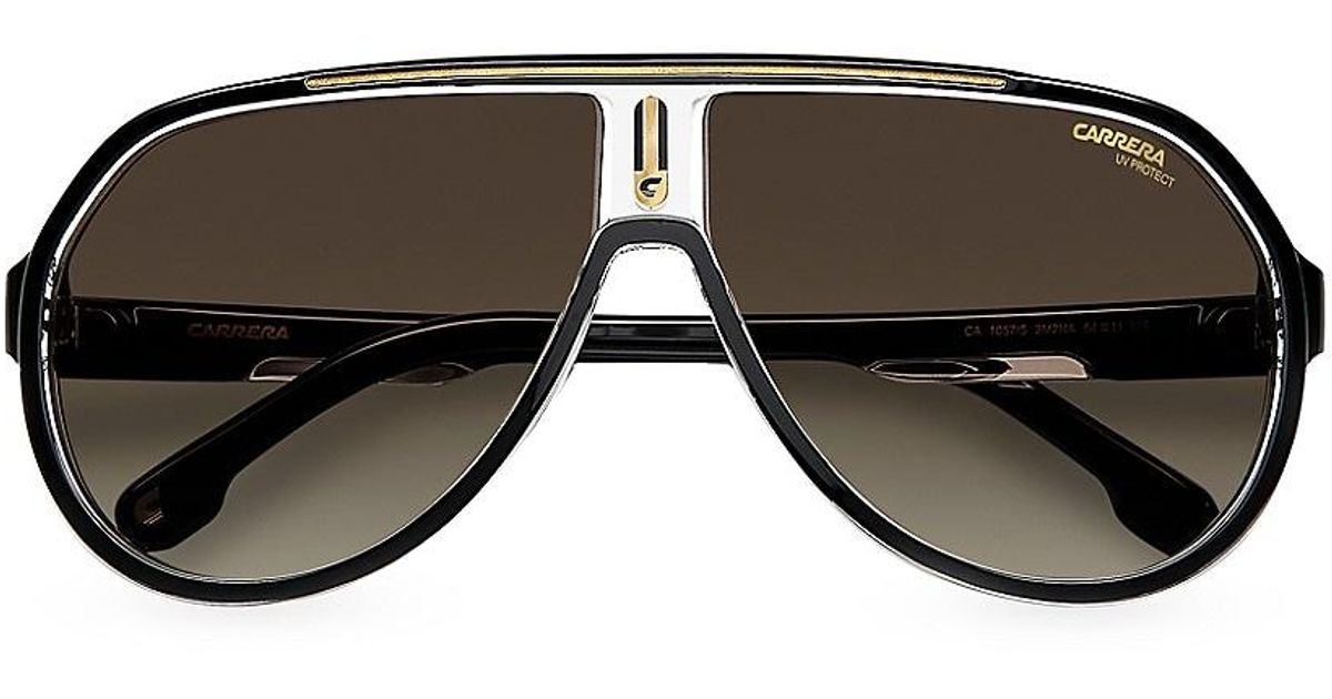 Carrera 64mm Plastic Aviator Sunglasses In Black For Men Lyst