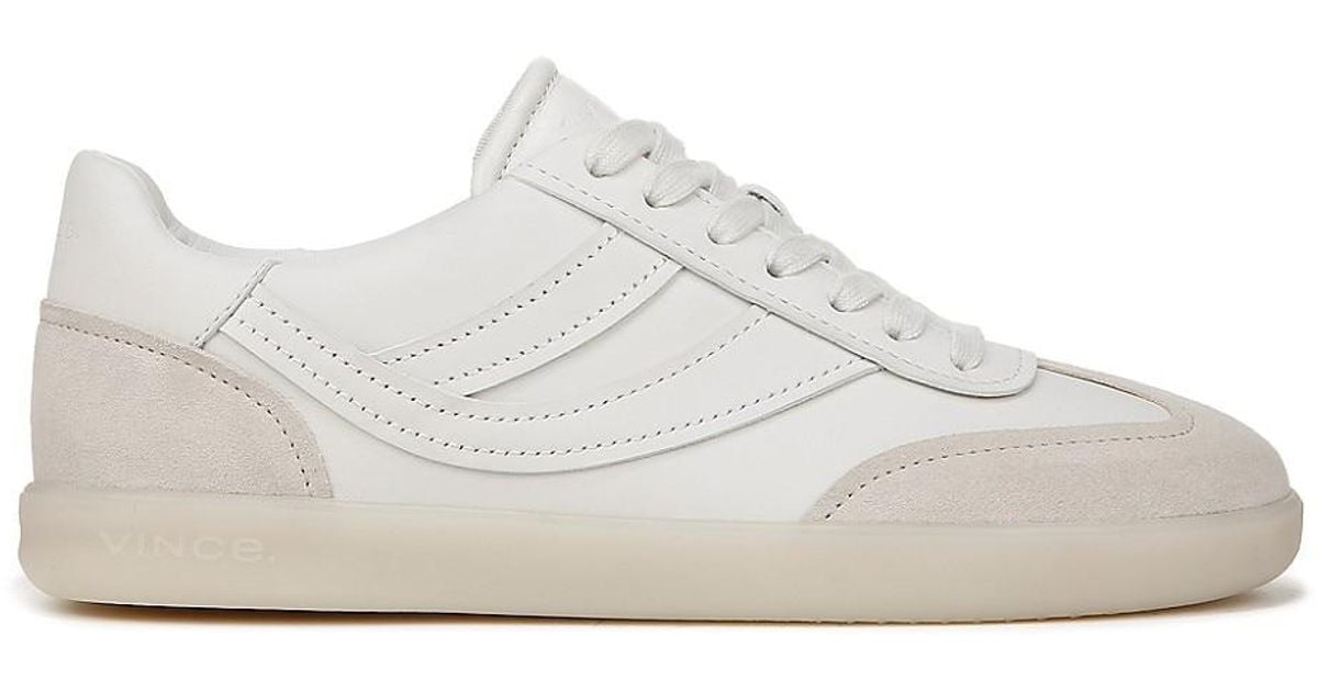 Vince Oasis Leather Low-top Sneakers in White | Lyst