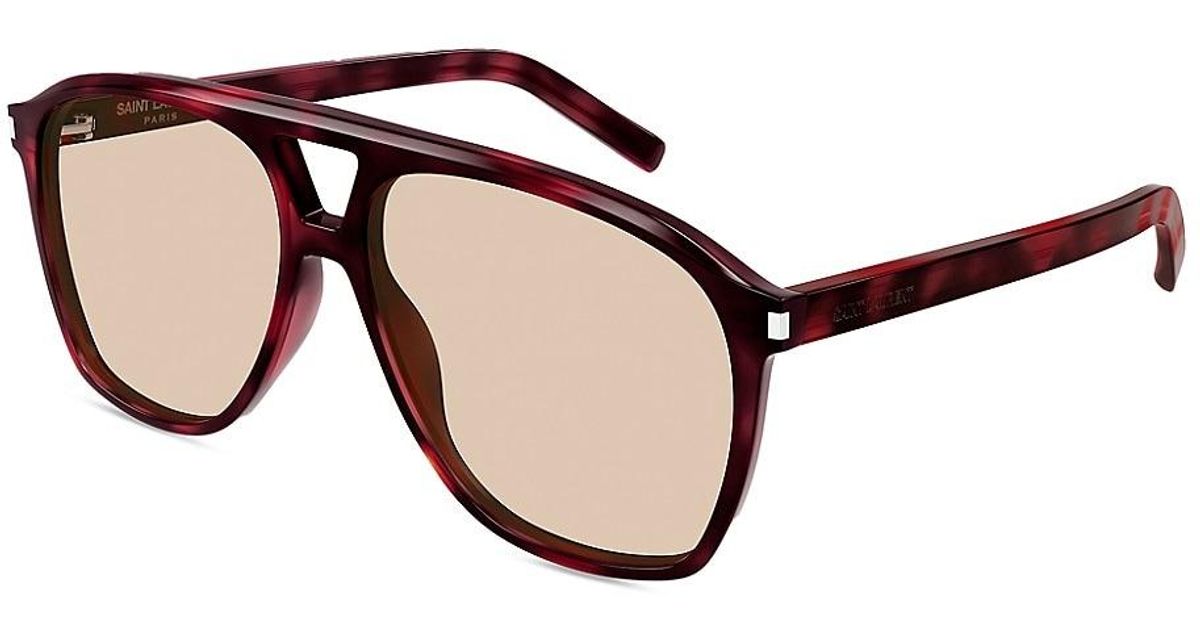 Saint Laurent 58mm Acetate Pilot Sunglasses For Men Lyst